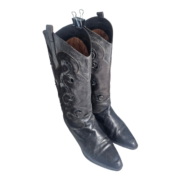Filippo Raphael | Shoes | Vintage Filippo Raphael Black Suede Western ...